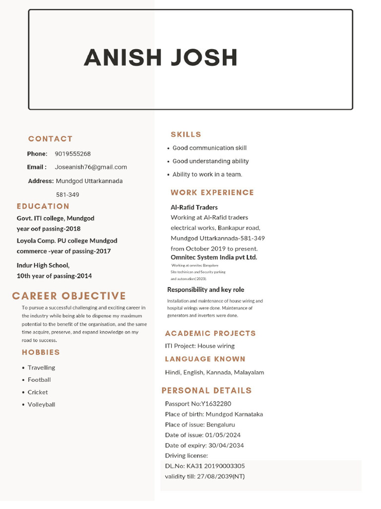 Anish CV | PDF