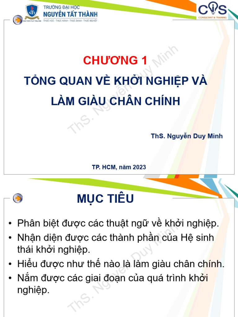 Chuong 1 - Tong Quan Ve Khoi Nghiep Va Lam Giau Chan Chinh | PDF