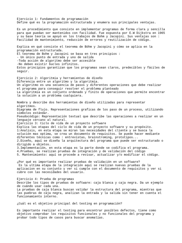Ej tema 3 programacion | PDF | Algoritmos | Programación de computadoras