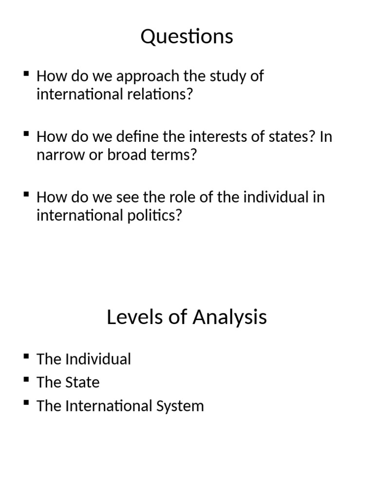 Theories of International Relations | PDF | Theory | Constructivism ...