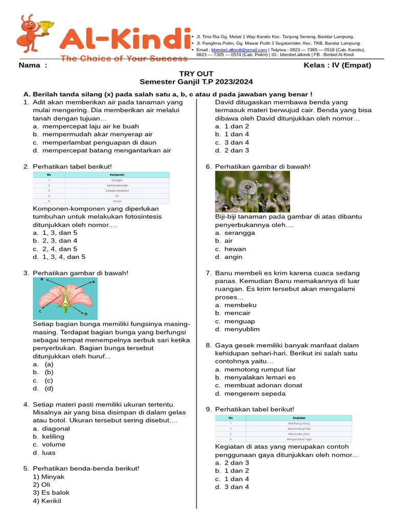TRY OUT IPAS KELAS 4 | PDF