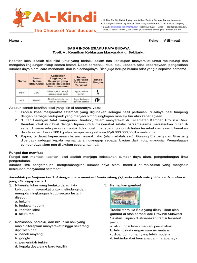Kelas 4 Handout BAB 6 (A) | PDF