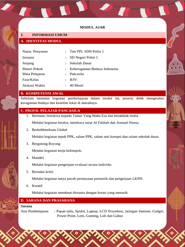 Modul Ajar PP Kelas 4 CRT | PDF