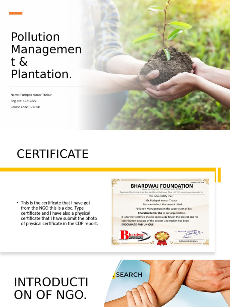 Pollution Management & Plantation | PDF