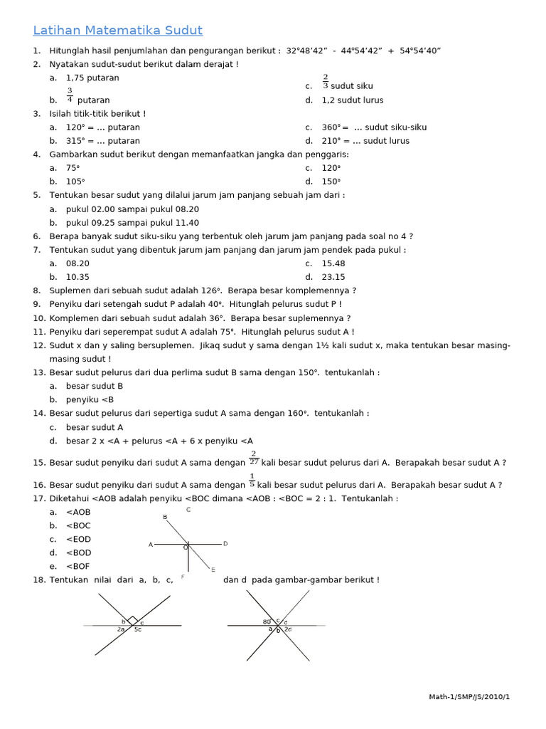 Lat Mat Sudut 1 | PDF