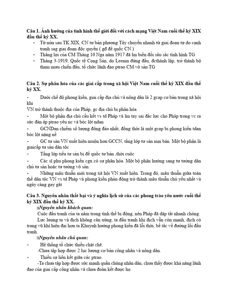 De Cuong On Tap Lich Su Dang Cong San Viet Nam 4067 | PDF