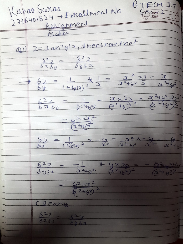Assignment Maths Kanav Saras BTECH IT Sec 2 Enrollment no 2716401524 | PDF Assignment Maths Kanav Saras BTECH IT Sec 2 Enrollment no 2716401524 | PDF