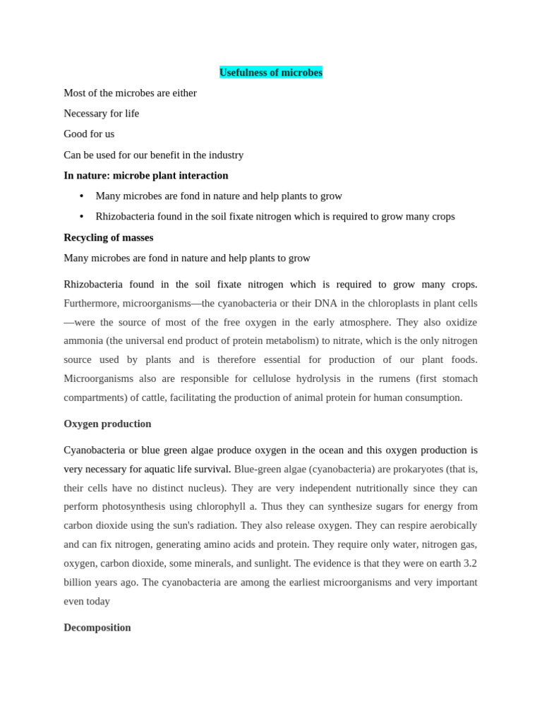 Lecture 2 Usefulness of Microbes | PDF | Recombinant Dna | Plasmid