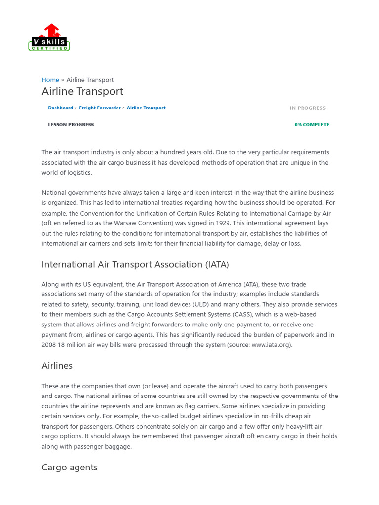 Airline Transport – | PDF | Cargo | Transport