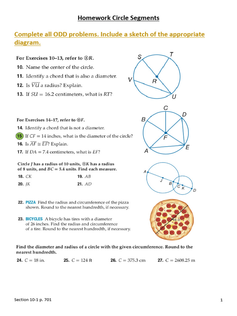 HW 1 Circle Segments | PDF