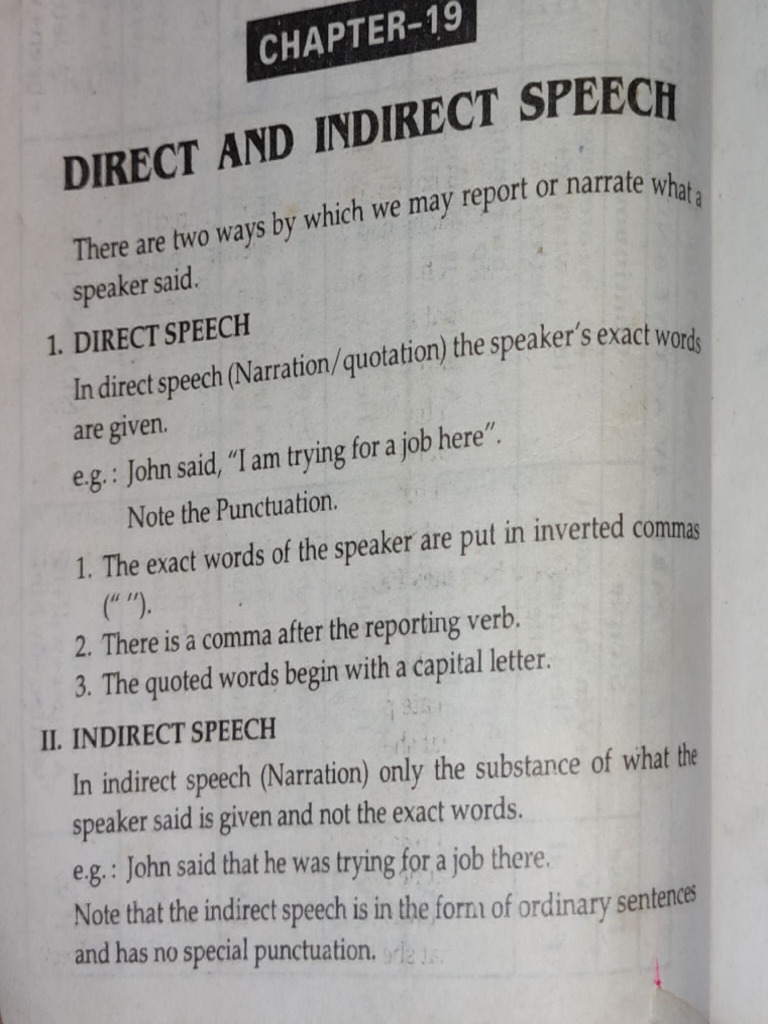 Direct indirect speech | PDF | Question | Language Mechanics