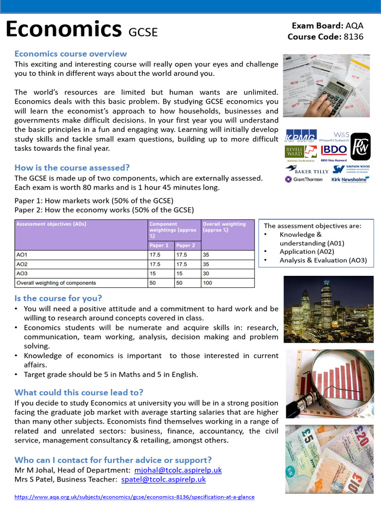 KS4_Options_booklet_Economics | PDF | Economics | Cognition
