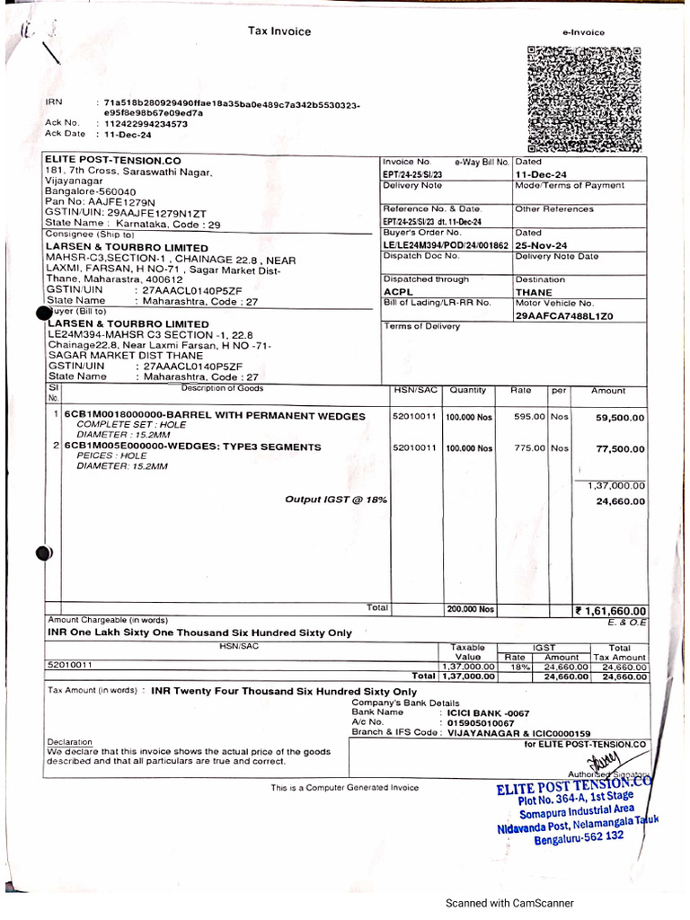 L&T Invoice | PDF