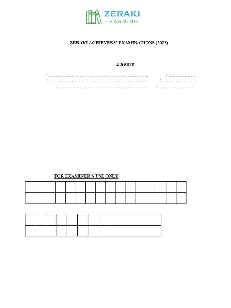 Form 1 Biology Exam Questions 2022 | PDF | Microscope