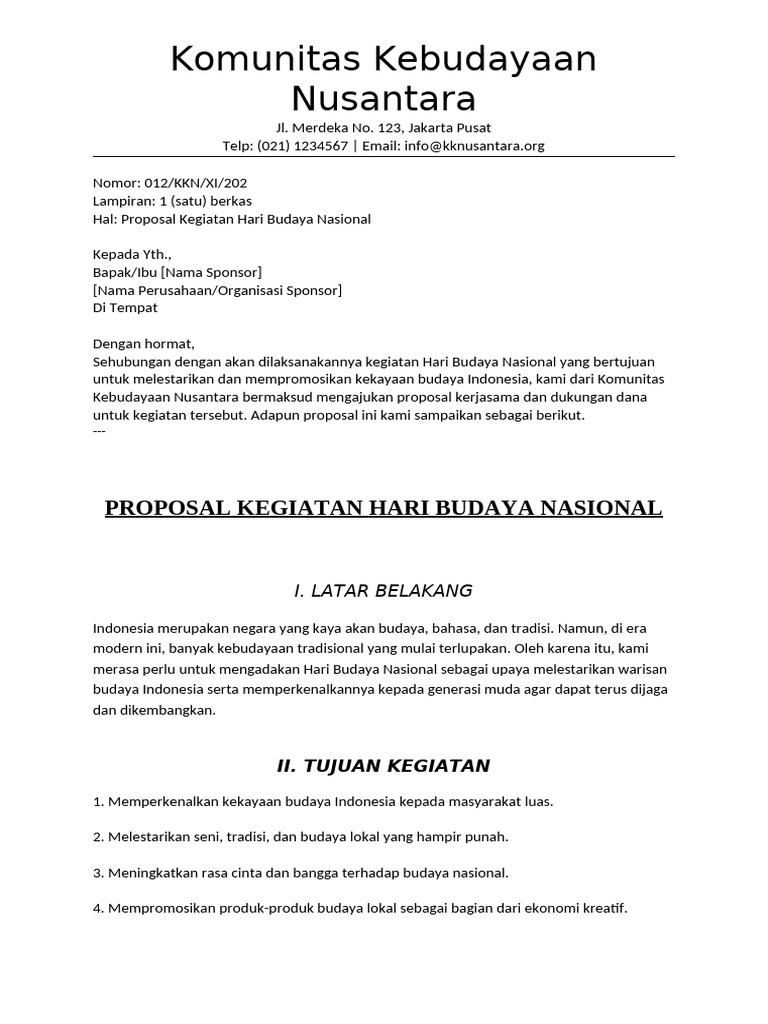 Proposal Kegiatan KKN. [Contoh} | PDF
