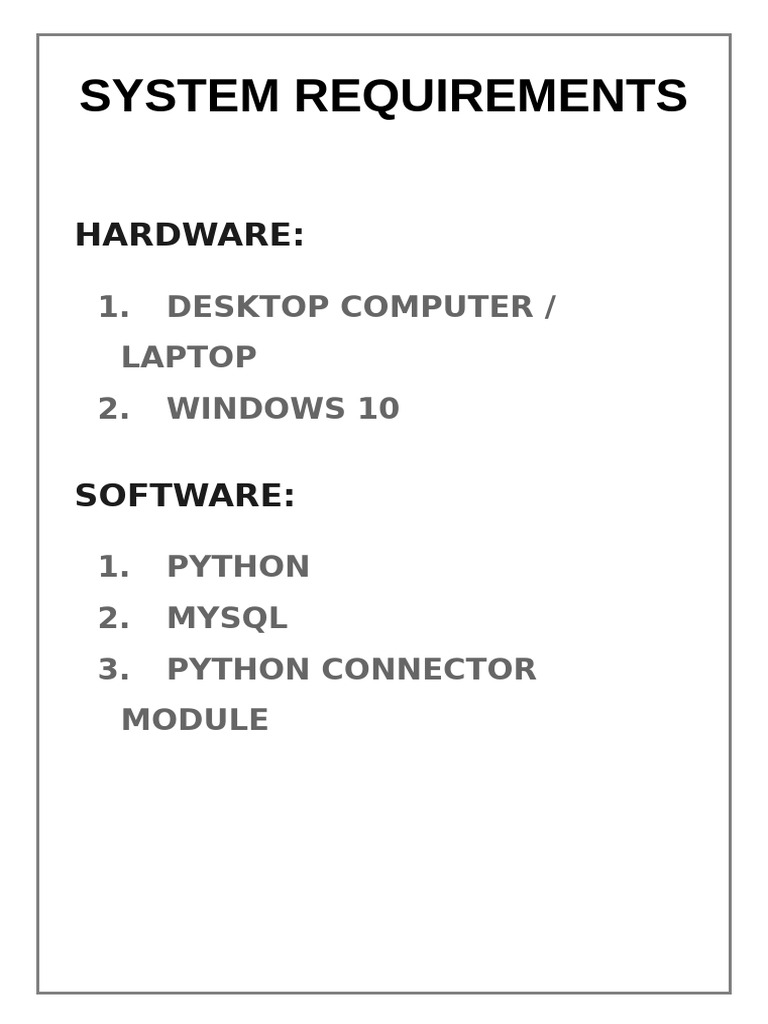 System Requirements | PDF