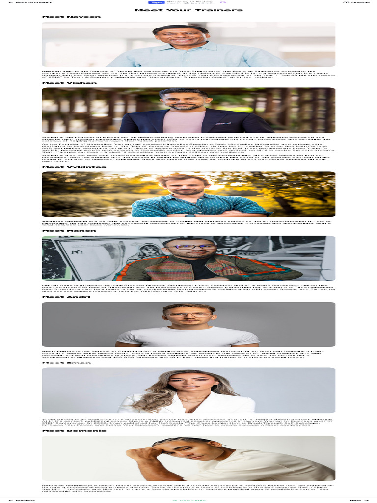 03-intro 3 - Meet Your Trainers | PDF