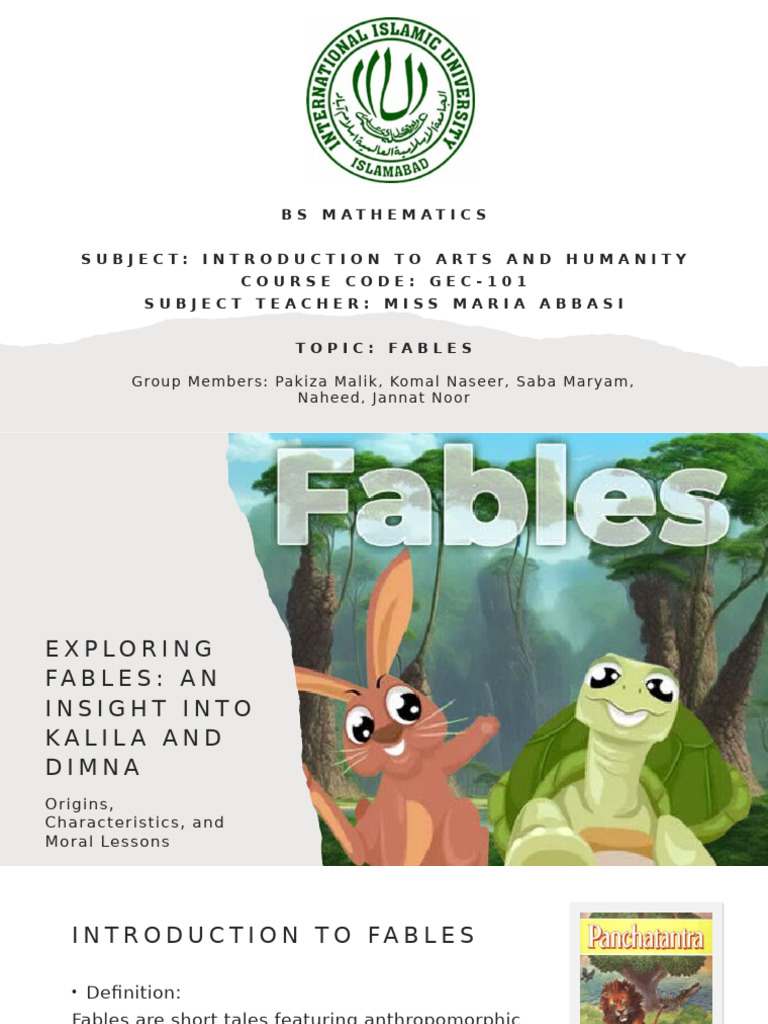Introduction to Fables and Morals | PDF | Fable