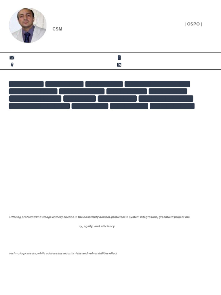 Hospitality Tech Consultant Profile | PDF | Systems Architecture ...