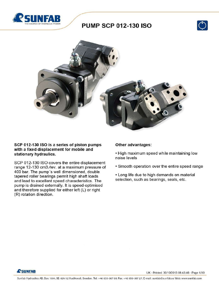 Pump SCP 012 130 ISO - Page 0001 | PDF