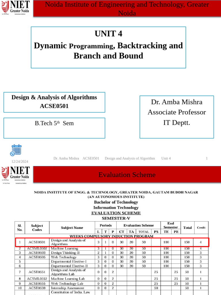 Design and Analysis Unit4 | PDF | Dynamic Programming | Theoretical Computer Science