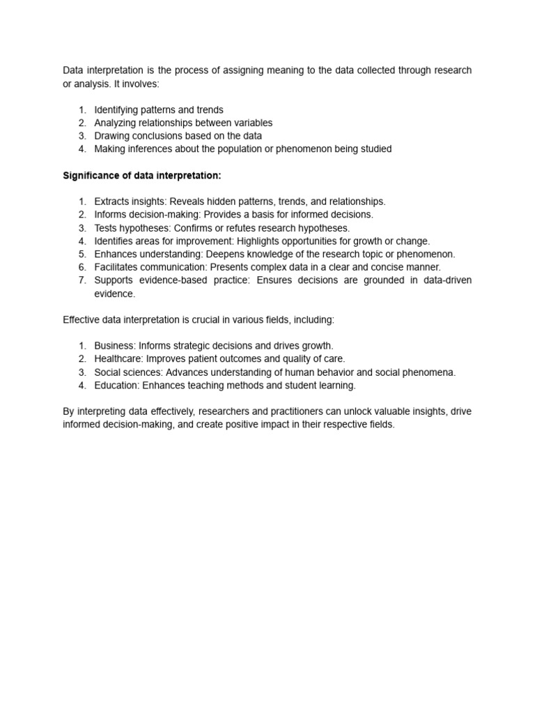 Significance of Data Interpretation (2) | PDF