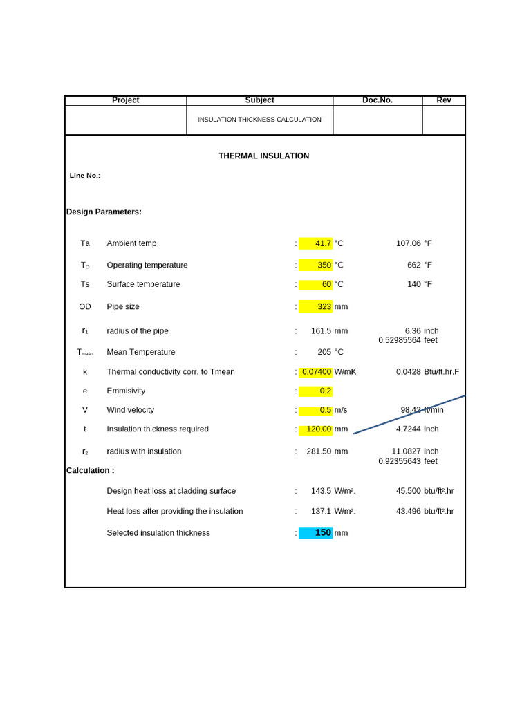 Insulation THK Calc - by Lahmeyer | PDF | Thermal Insulation | Heat Transfer