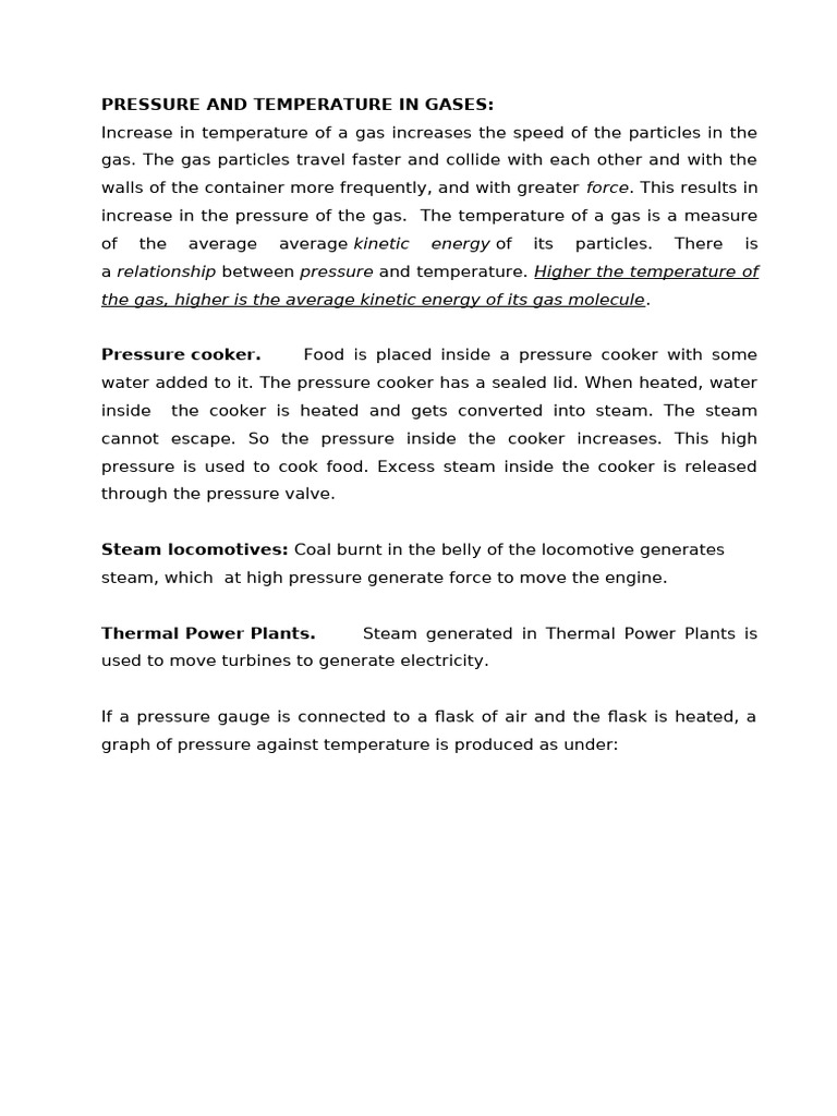 Pressure and Temperature | PDF | Pressure | Gases