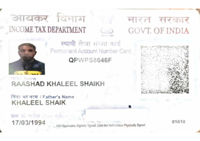 Rashad Shaikh Pan Card | PDF
