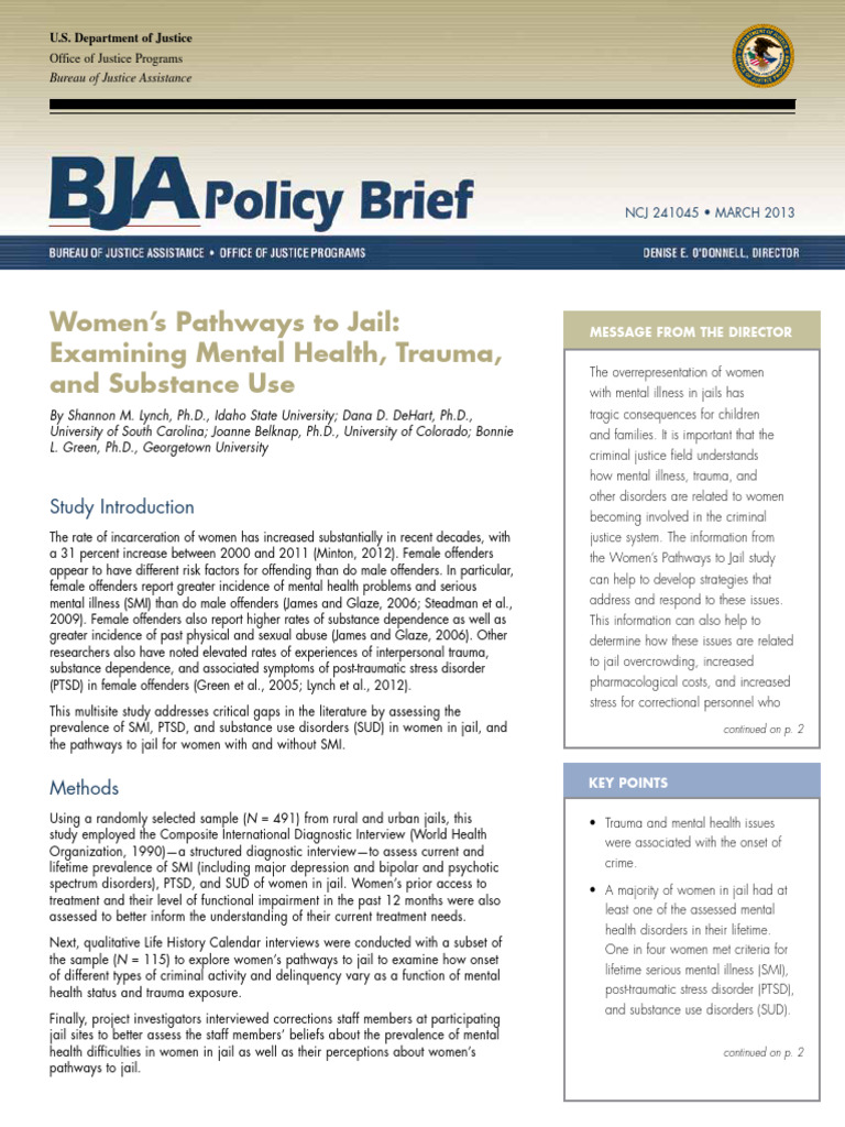 Womens Pathways to Jail | PDF | Mental Disorder | Substance Abuse