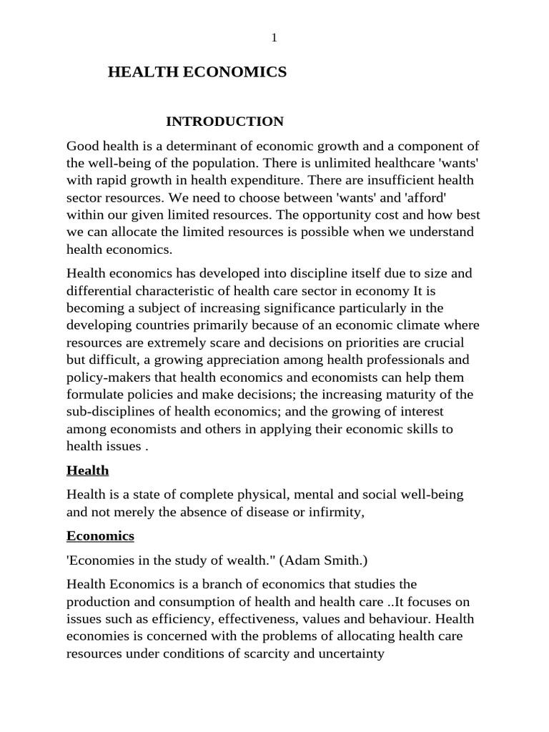 Health Economics | PDF | Health Economics | Economics