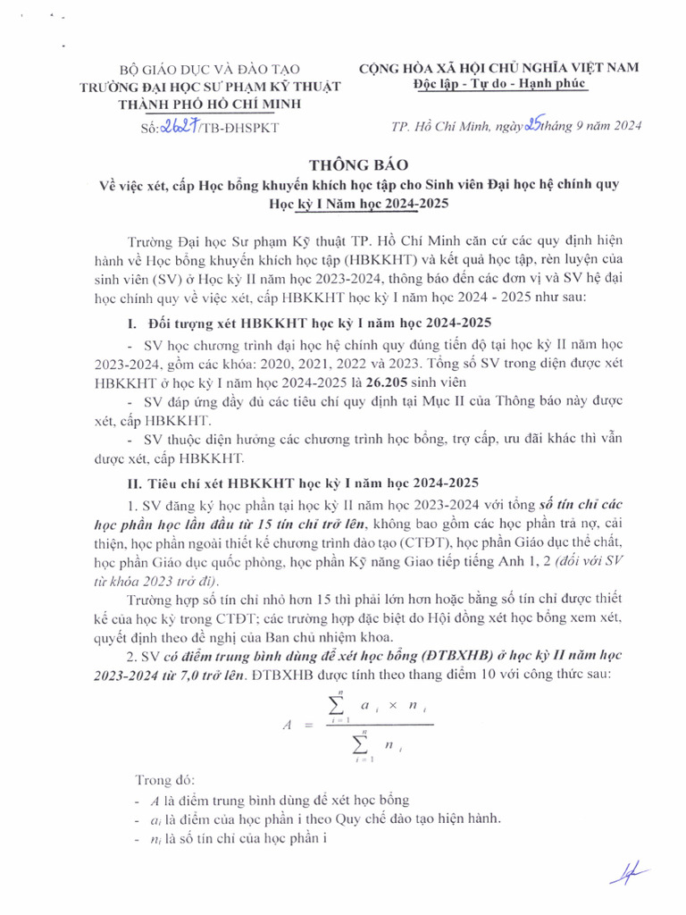 2627 Cvdi TB Xet Cap Hoc Bong Khuyen Khich Hoc Tap Cho SV DH He Chinh ...
