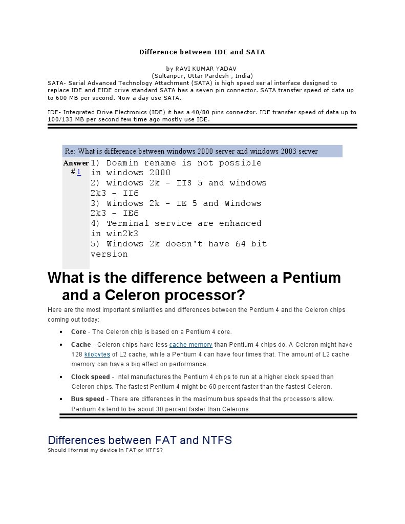 Difference Between IDE and SATA | PDF | File System | Microsoft Windows