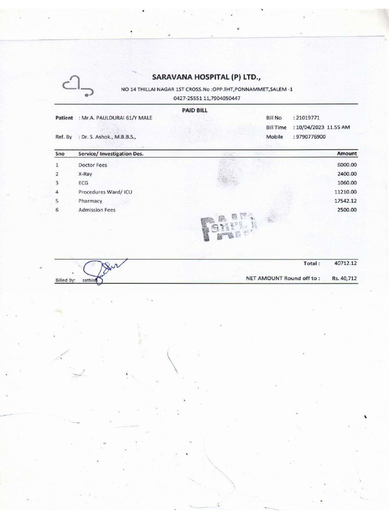 Medical Bill Dad | PDF