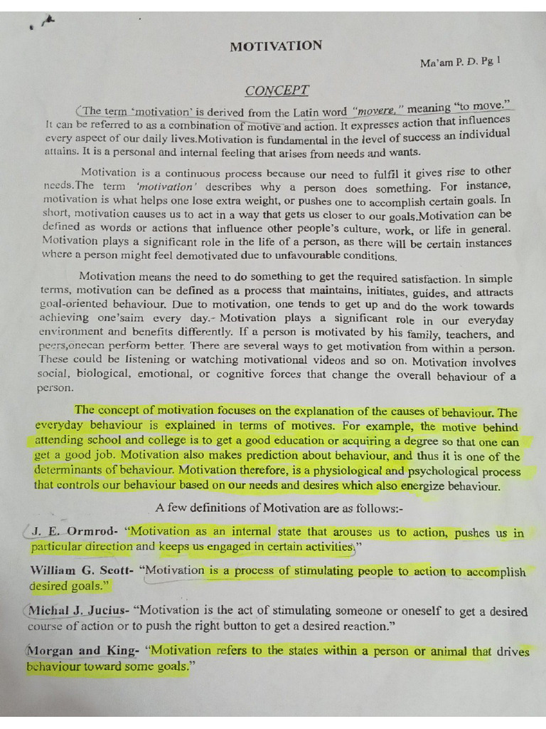 Motivate. Notes | PDF