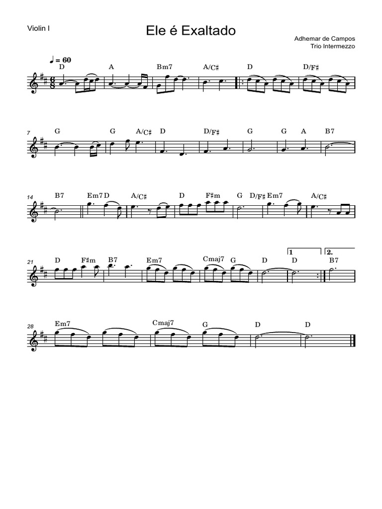 Ele Exaltado - Adhemar de Campos-Violin I | PDF
