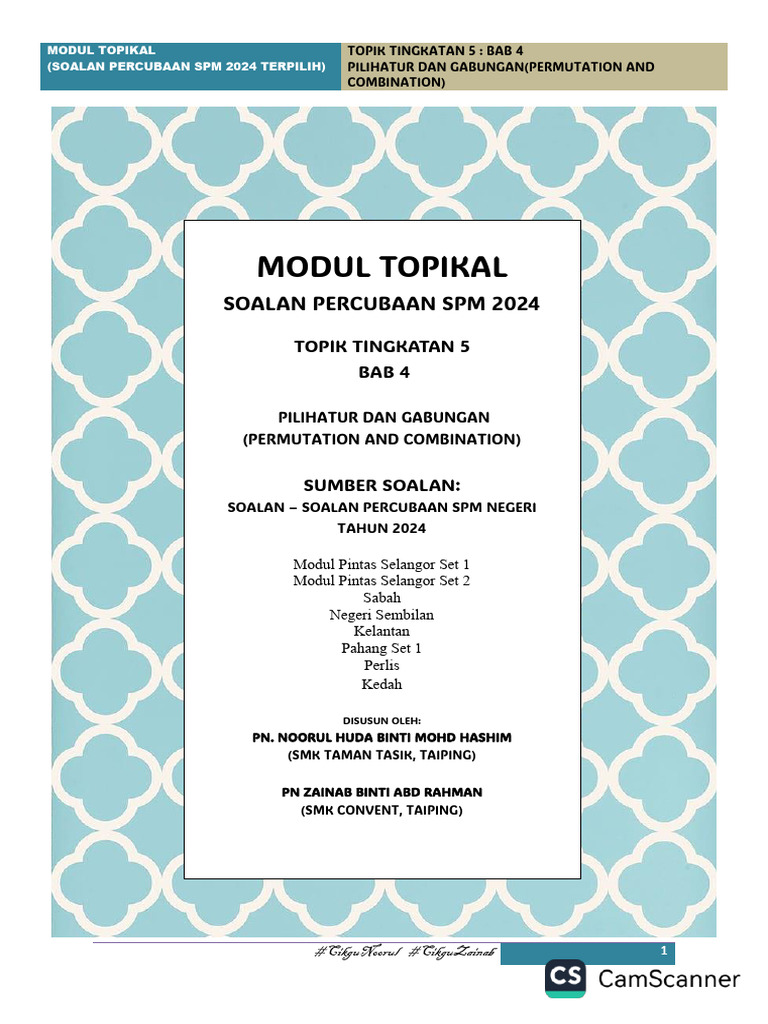 Modul Topikal Soalan Percubaan SPM 2024 | PDF