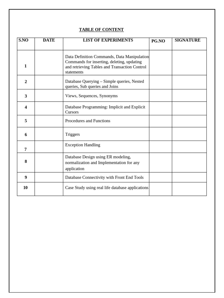 R24 Dbms Lab Manual Pdf Databases Computer Programming