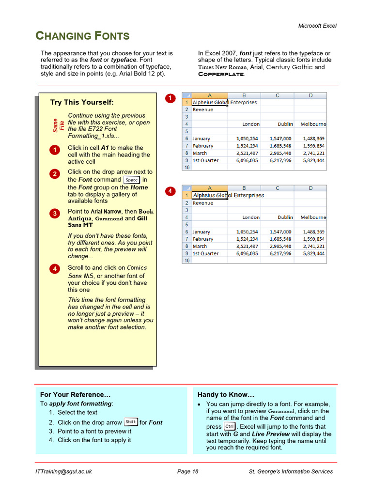 Excel Fundamentals Manual 拆分22 | PDF | Typefaces | Arial