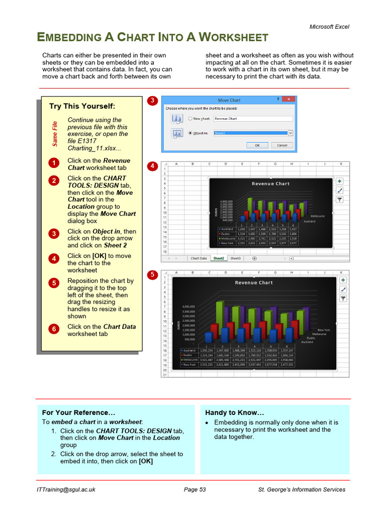 Embed Charts in Excel Worksheets | PDF