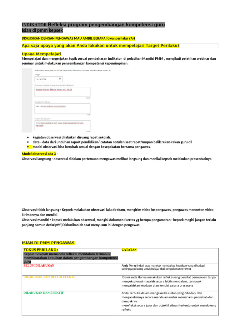 Refleksi Program Pengembangan Kompetensi Guru | PDF