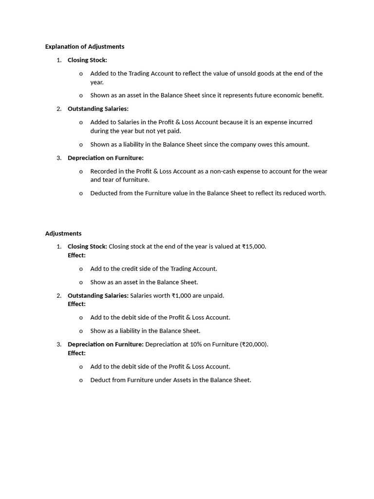 Year-End Financial Adjustments Explained | PDF