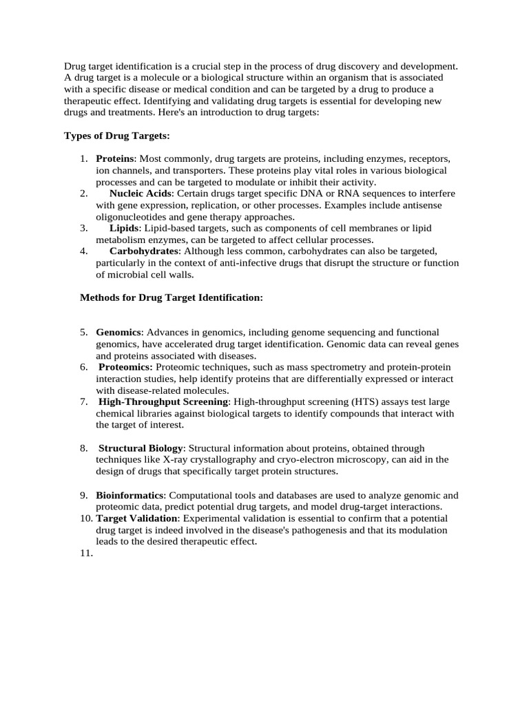 Drug Target Identification | PDF | Proteins | Protein–Protein Interaction