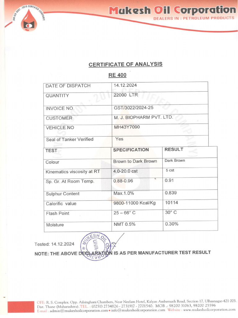 Test Report 15.12.24 | PDF