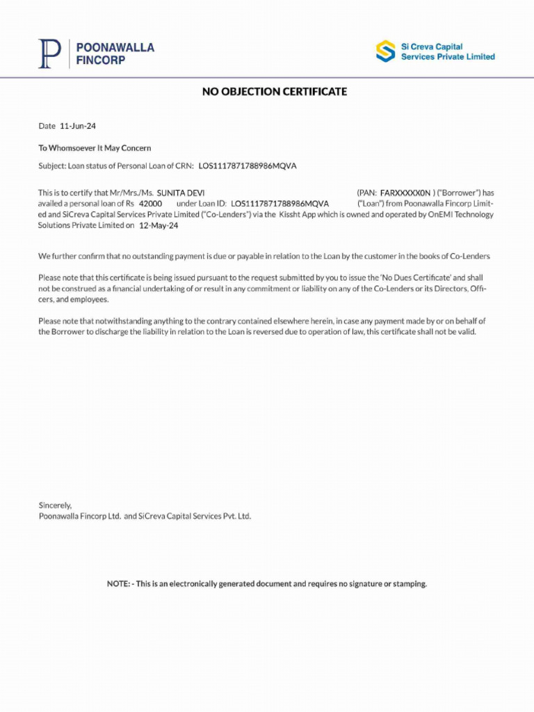 Noc Letter LOS1117871788986MQVA | PDF