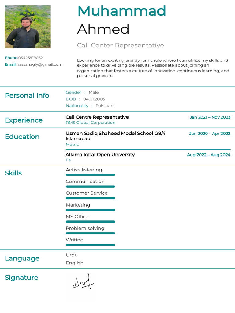 Muhammad Resume 551 | PDF