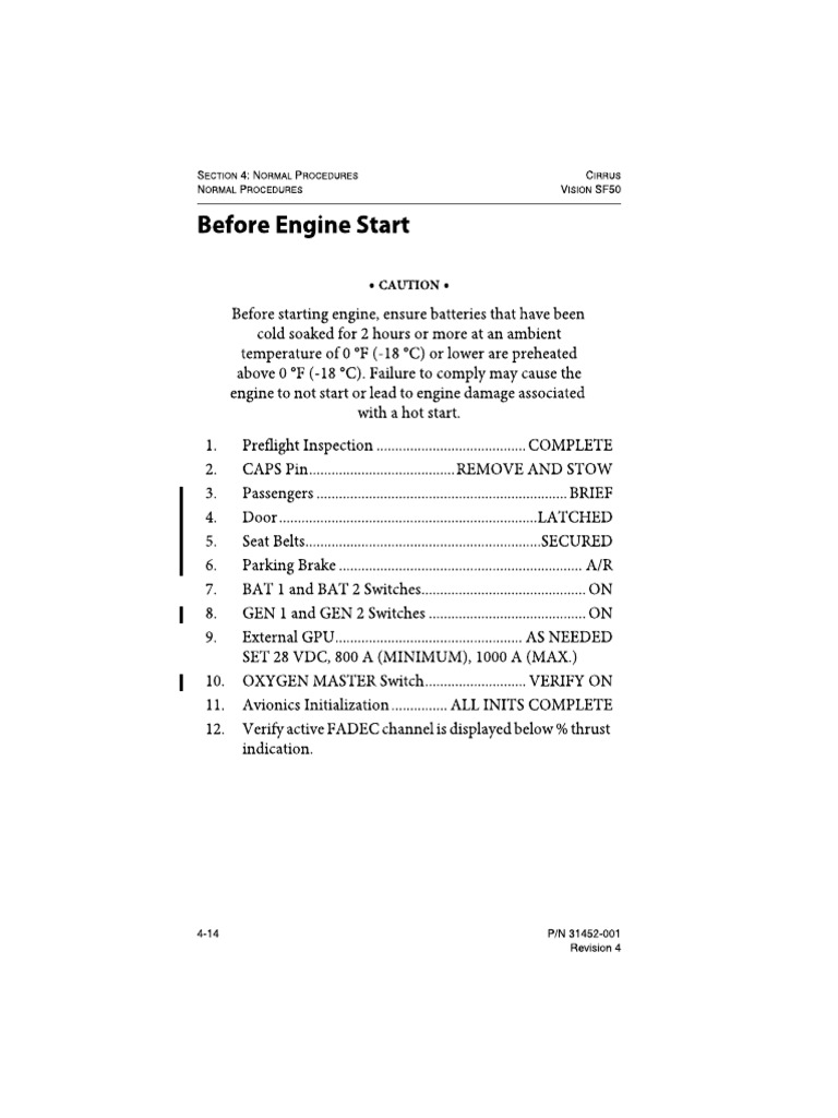 SF50 Normal Procedures | PDF