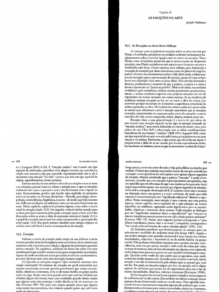 Jenefer Robinson - As Emoções Na Arte | PDF
