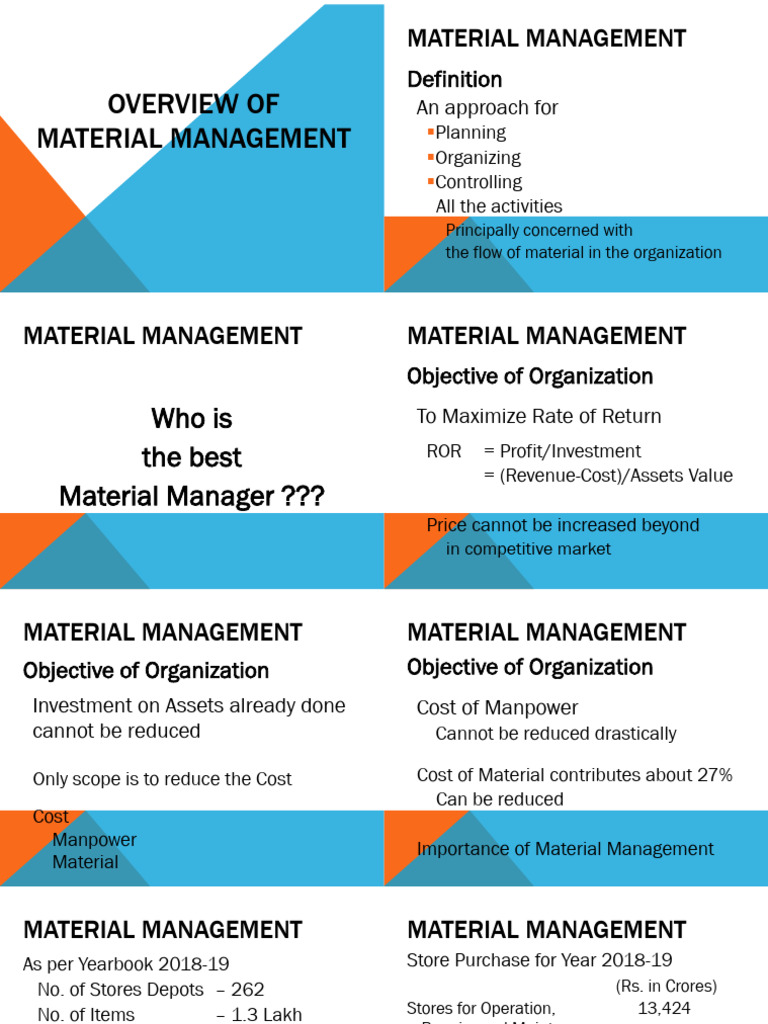 Material Management Overview and Practices | PDF | Procurement | Inventory