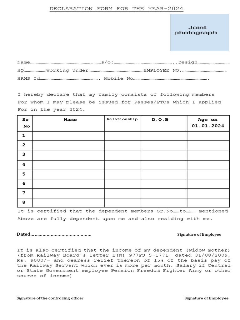 declaration for PASS | PDF
